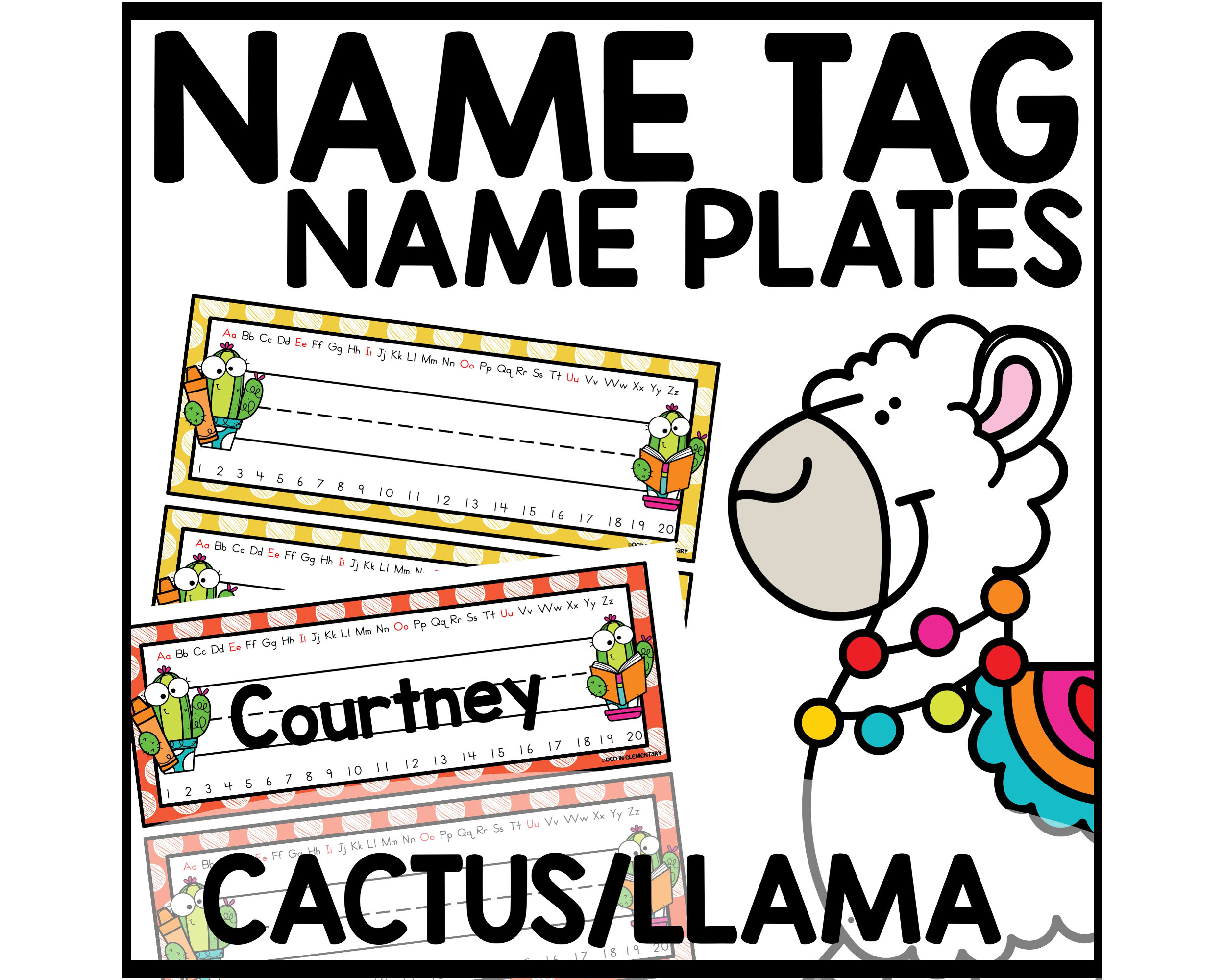 Cactus and Llama THEMED Classroom Decor, Elementary Themed Alphabet ...