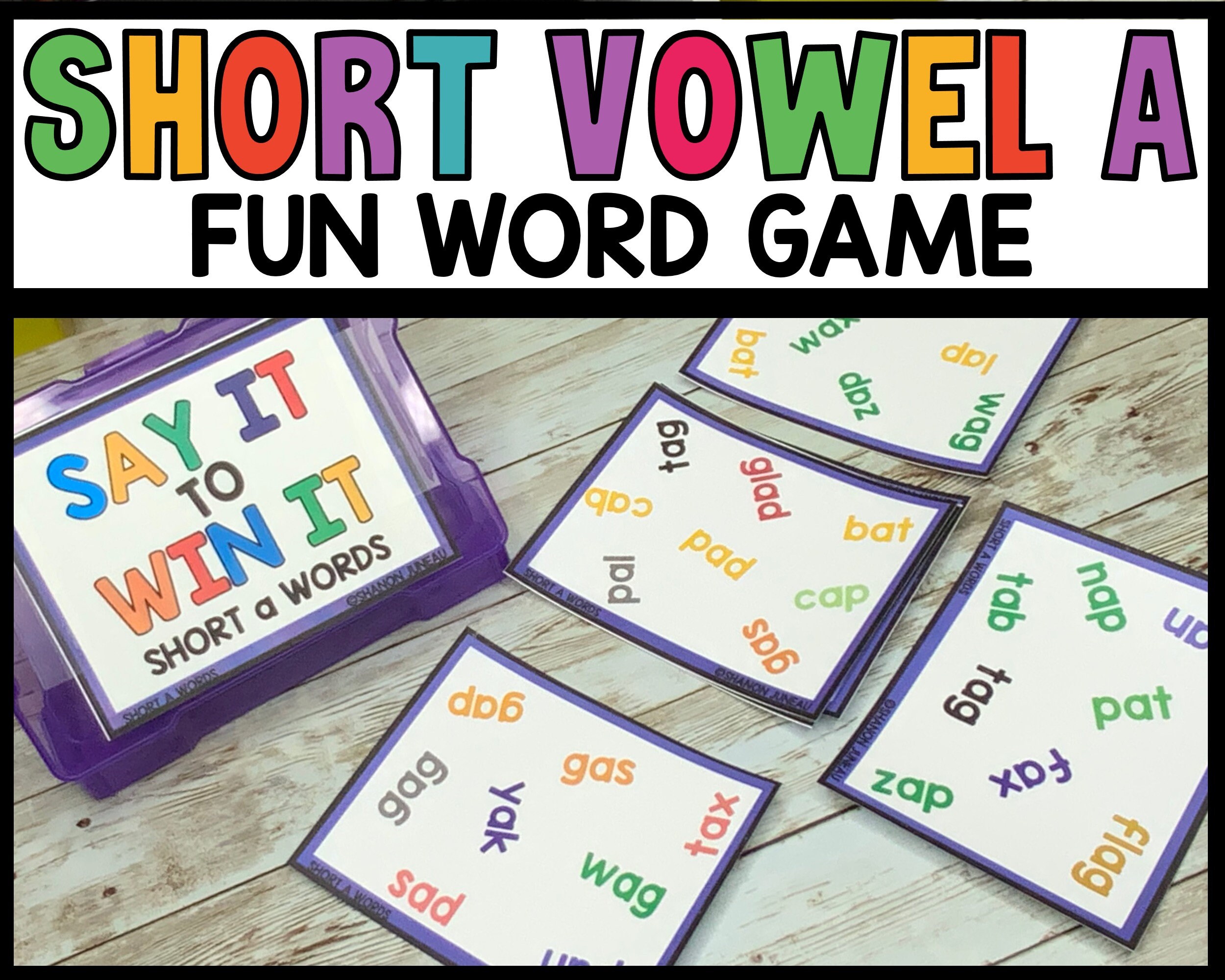 Short Vowel A Word Game, Say It to Win It Games, Matching CVC Words ...