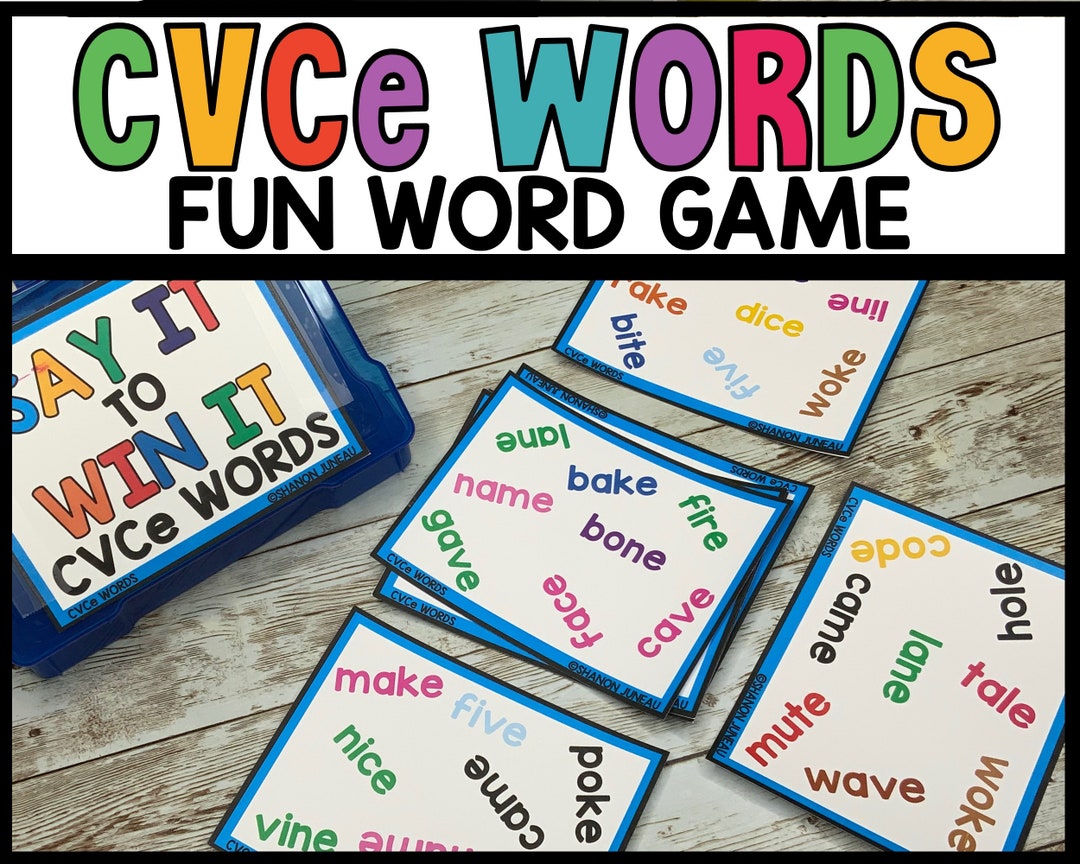 Magic E Word Game, Say It to Win It Games, Matching Cvce Card Set ...