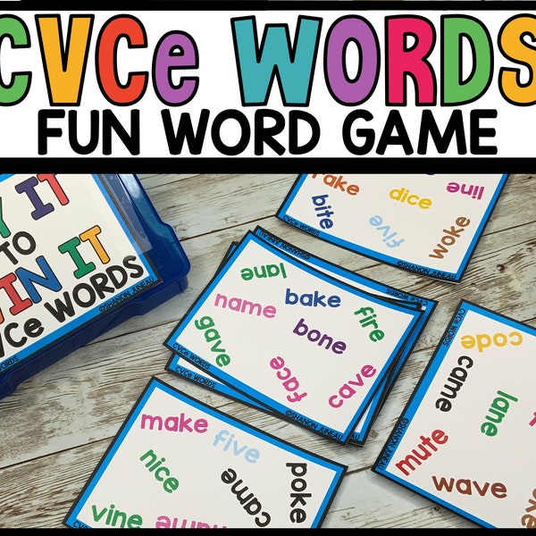 Long Vowel Word Card - Etsy