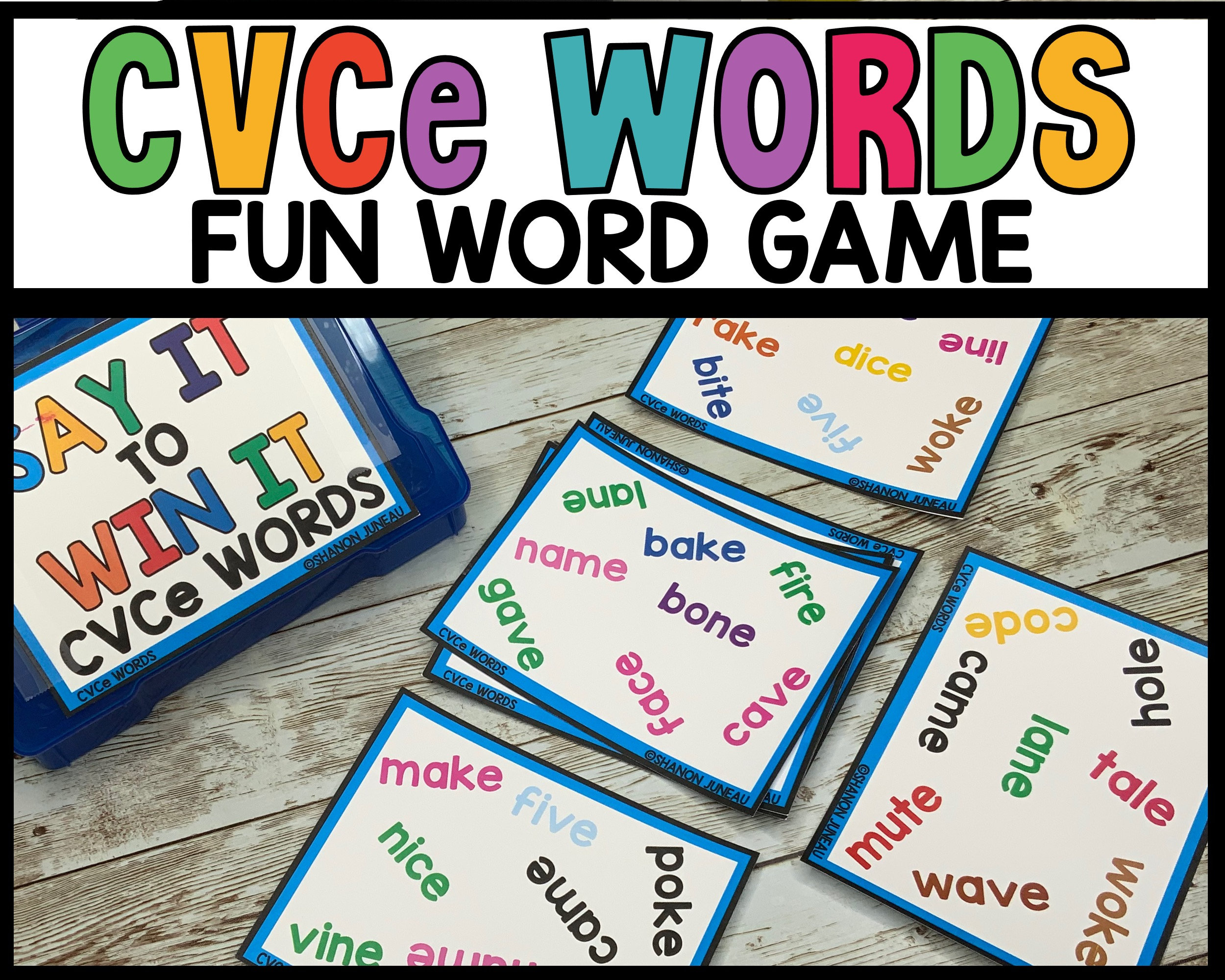 Magic E Word Game, Say It to Win It Games, Matching Cvce Card Set ...