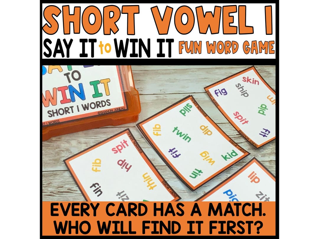 Short Vowel I Word Game, Say It to Win It Games, Matching CVC Words ...