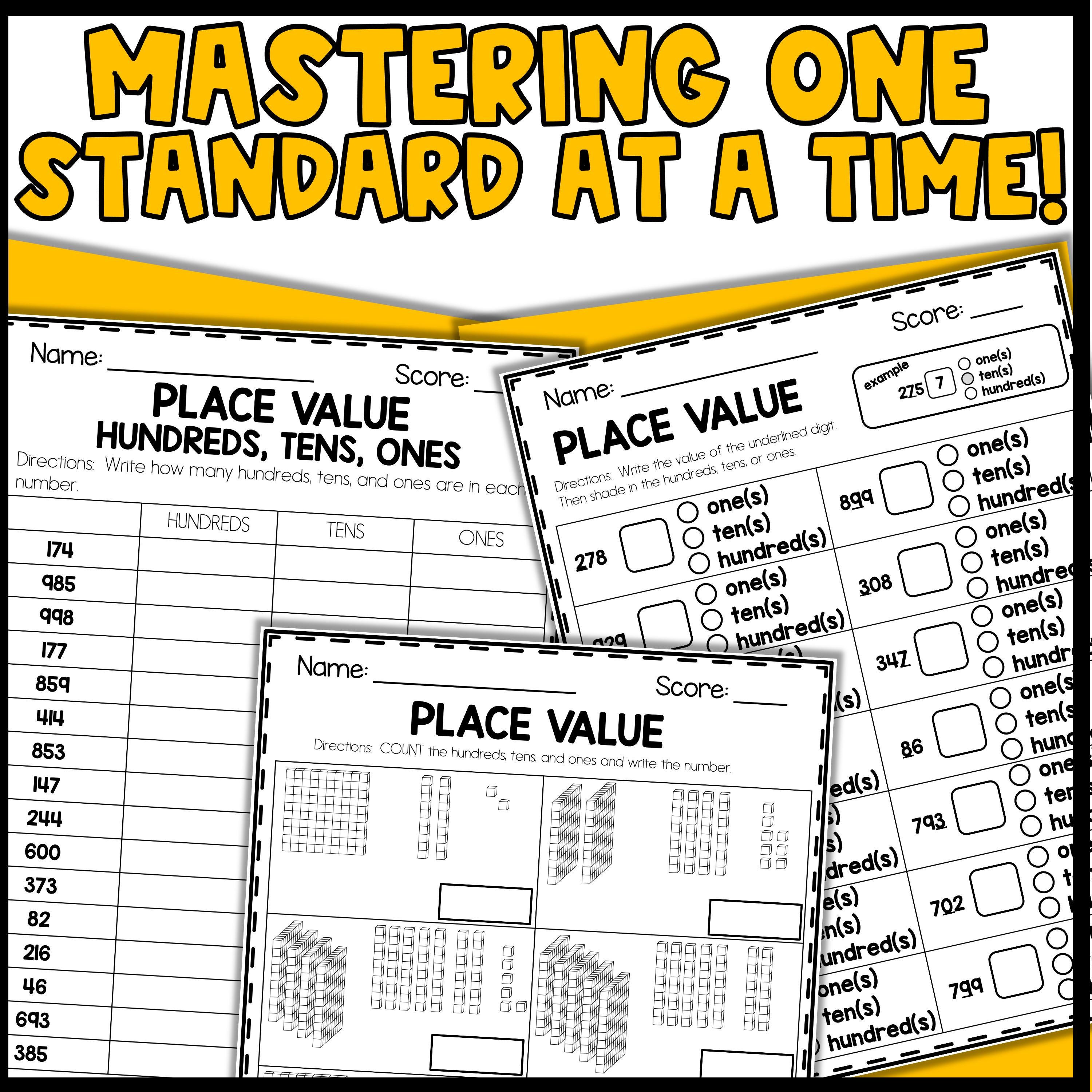 Hoja De Trabajo De Valor Posicional Hasta 1000