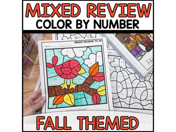 Hojas De Trabajo Para Colorear Por Números, Suma Y Resta Ejercicios