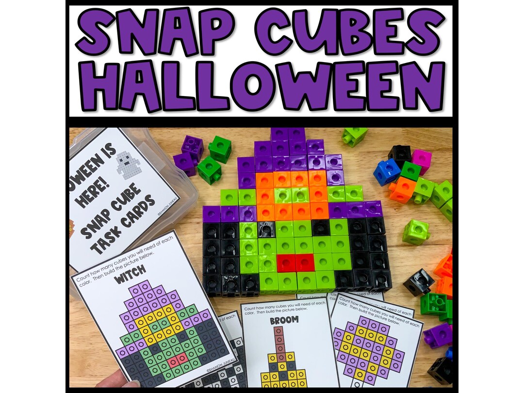 Halloween Snap Cubes Task Cards Fine Motor Skills Kindergarten - 1st ...