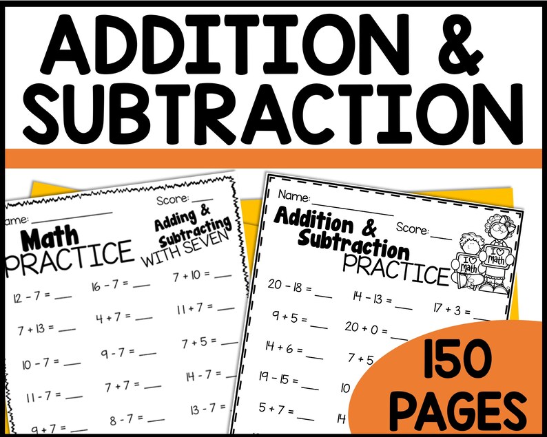 150 1st Grade Math Worksheets, Printable Activity Book, Homeschool ...