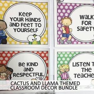 Cactus and Llama THEMED Classroom Decor, Elementary Themed Alphabet ...
