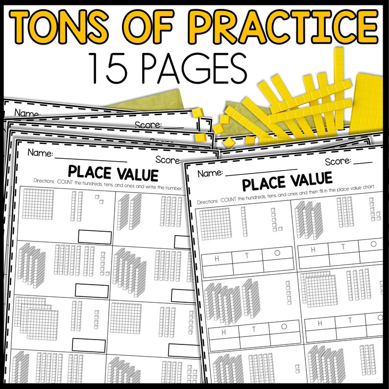 Place Value to 1000 Worksheets, Printable Activity Book, Homeschool ...