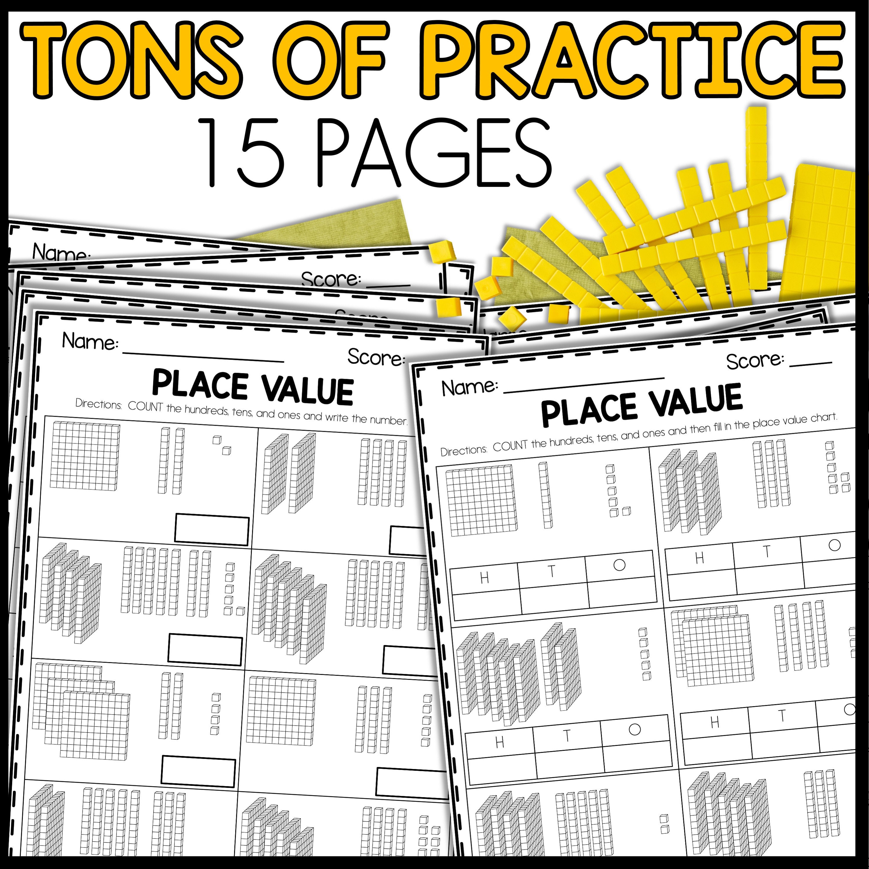 Place Value to 1000 Worksheets, Printable Activity Book, Homeschool ...
