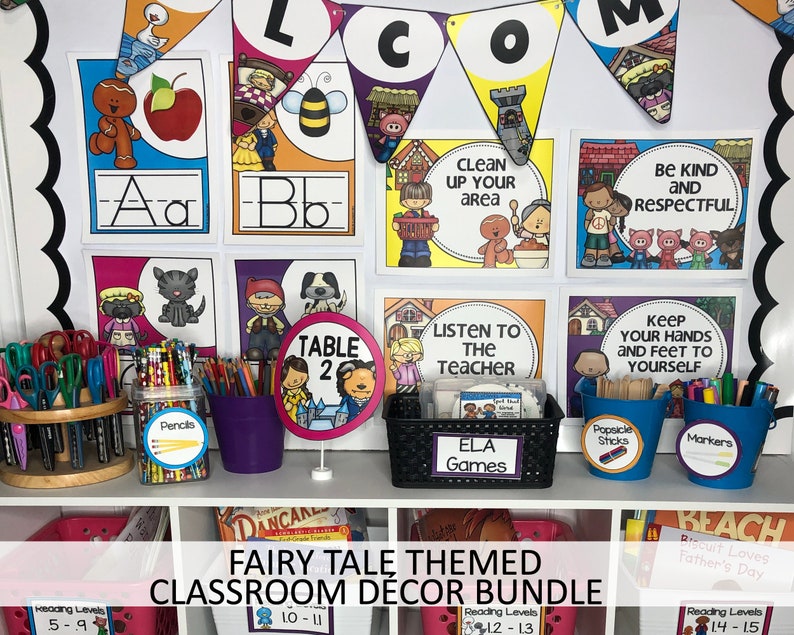 FAIRY TALE THEMED Classroom Decor Elementary, Alphabet Posters, Number ...