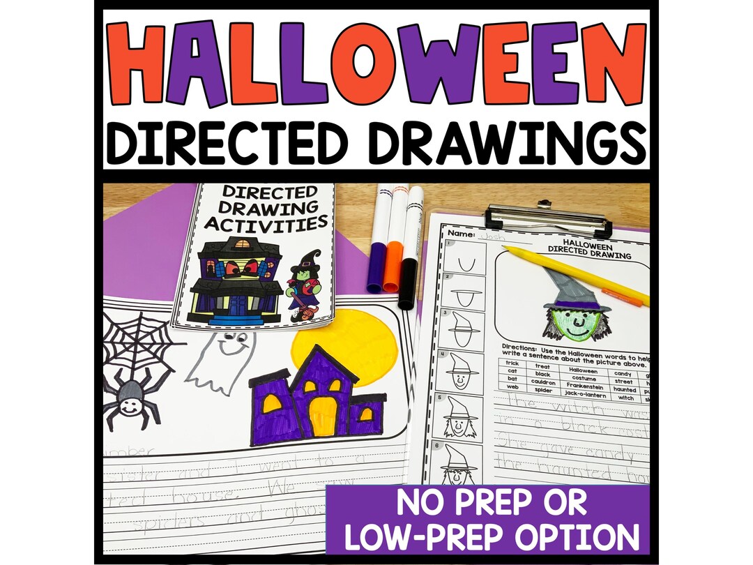 Halloween Directed Drawings for Kids, Art Activities for Elementary ...