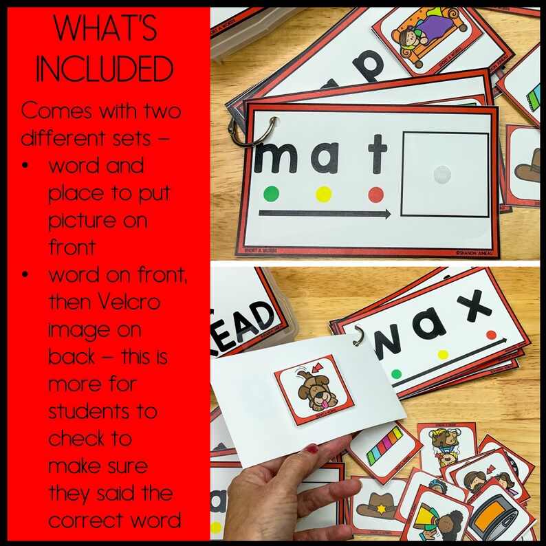 Tap, Blend, Read Flash Cards, Phonics Activities, Short Vowel Literacy ...