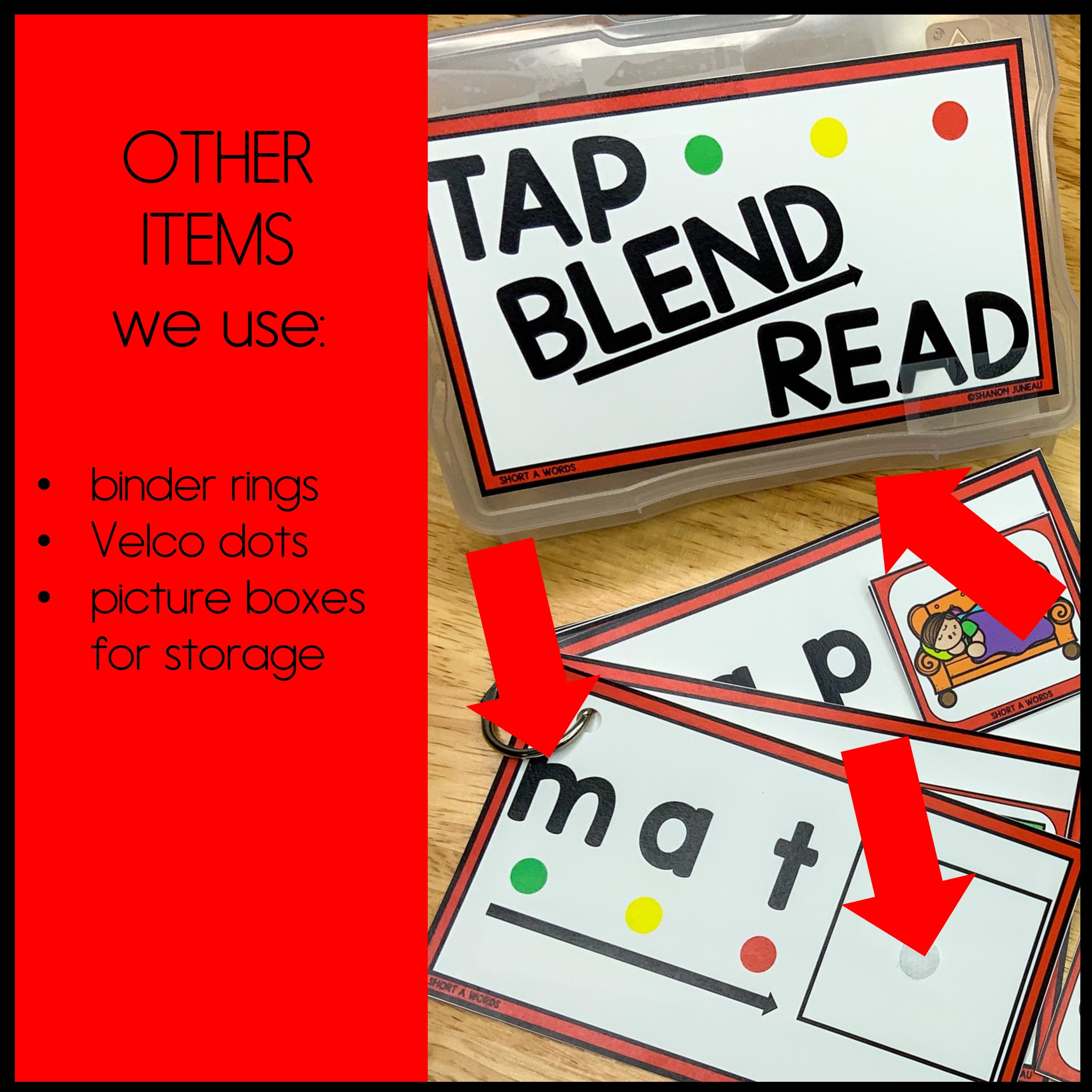 Tap, Blend, Read Flash Cards, Phonics Activities, Short Vowel Literacy ...