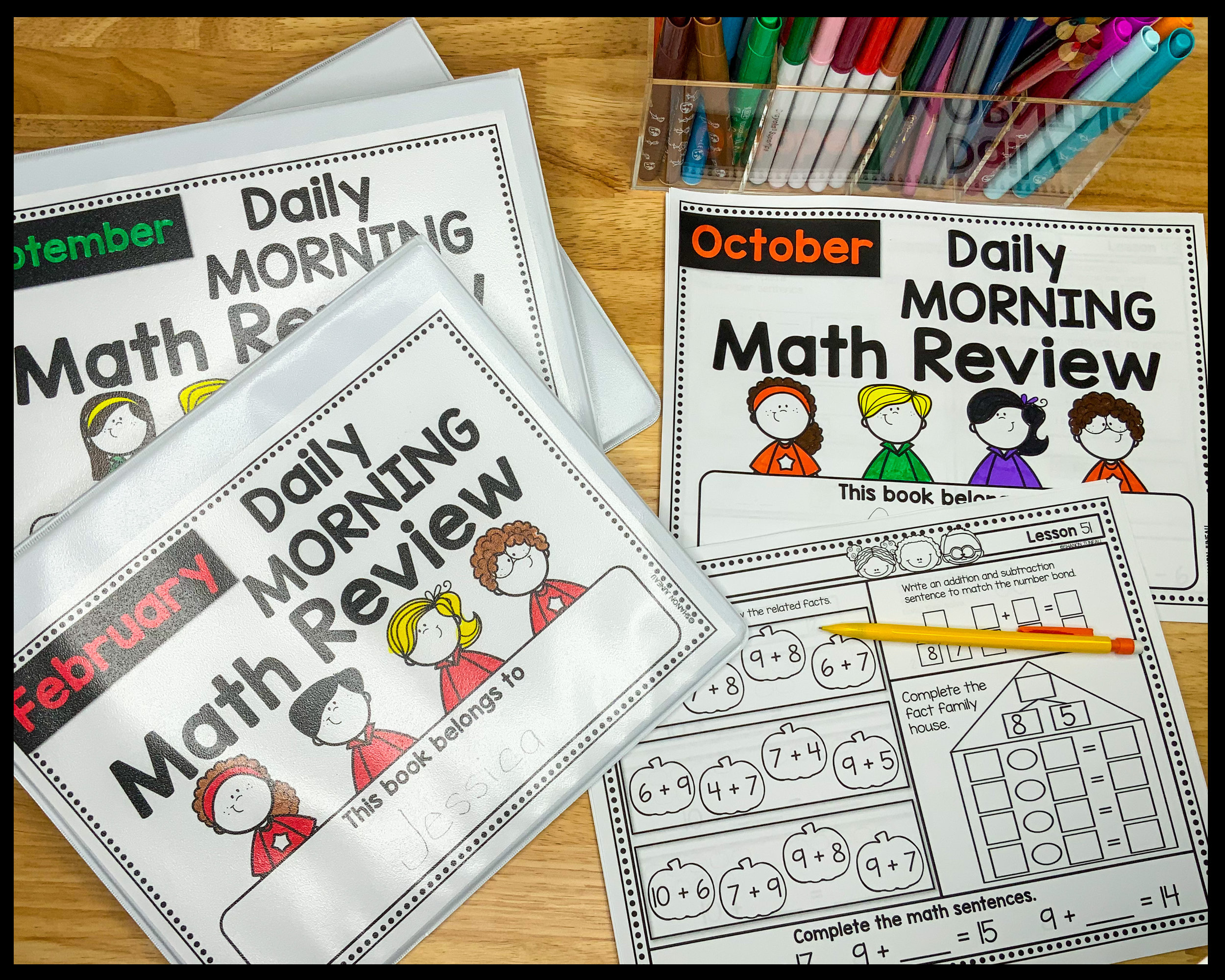 1st Grade Math Daily Spiral Review Worksheets, Home Learning ...