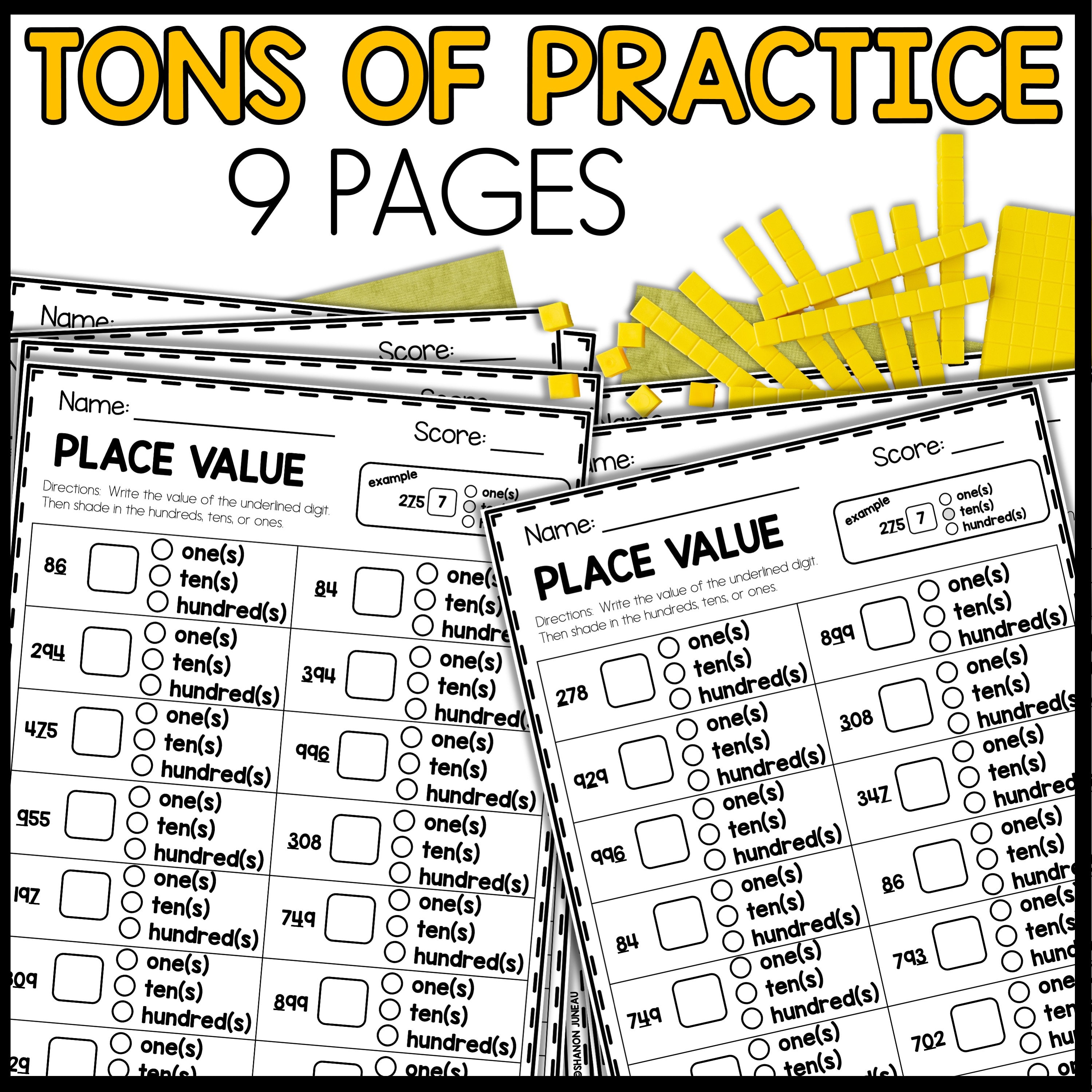 Place Value to 1000 Worksheets, Printable Activity Book, Homeschool ...