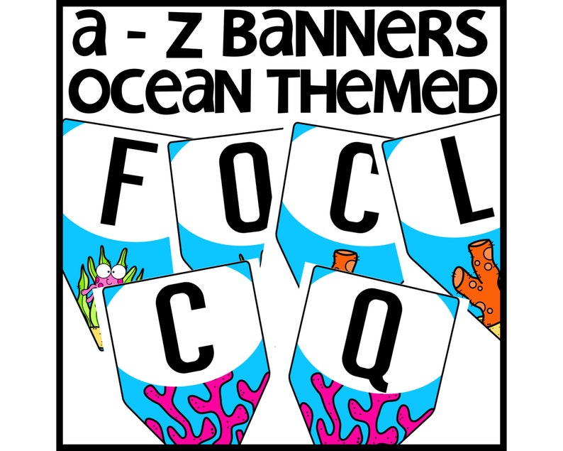Ocean Theme Classroom Decor Bundle: Posters, Labels, Banners (digital ...