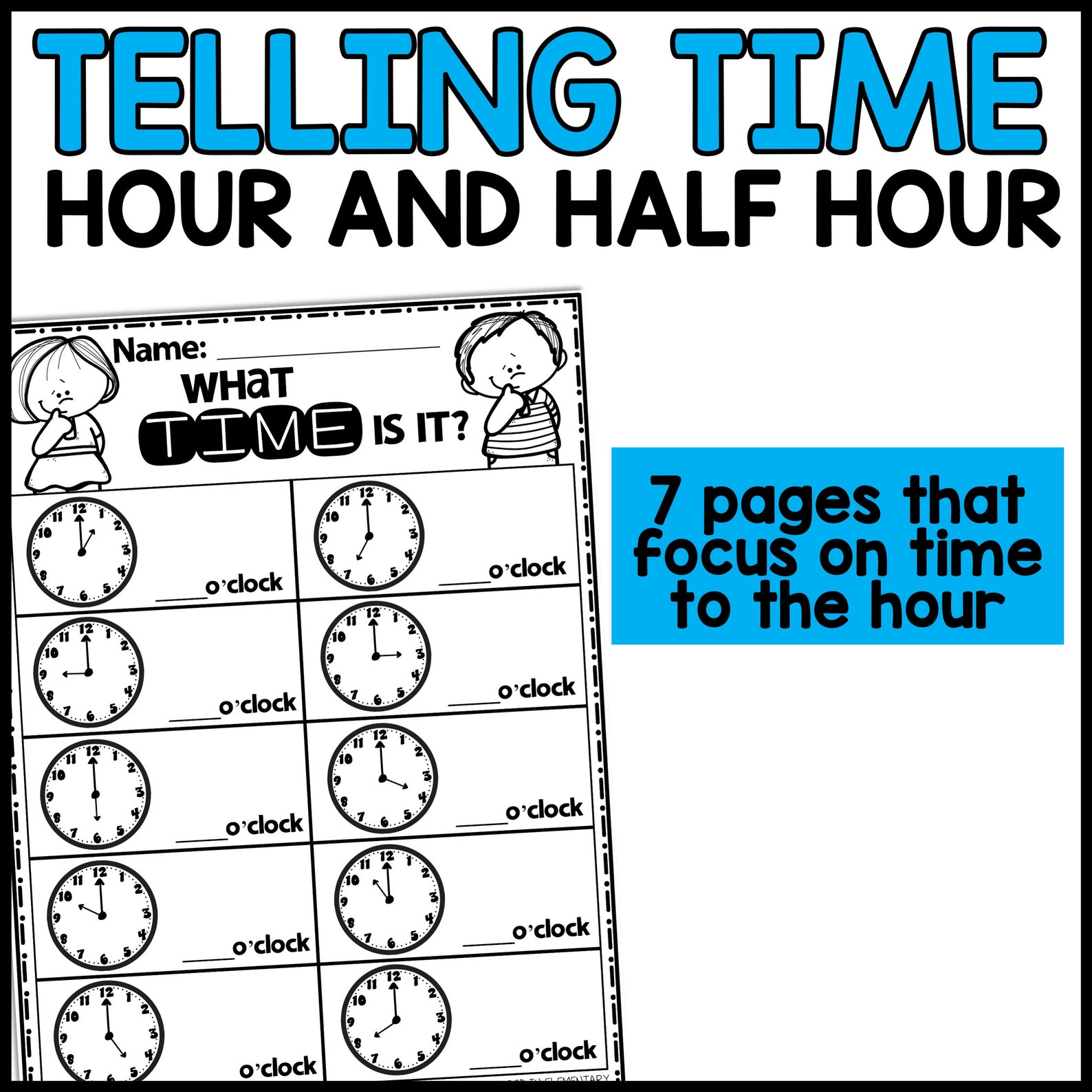 Telling Time Worksheets, Printable Activity Book, Homeschool Activities ...