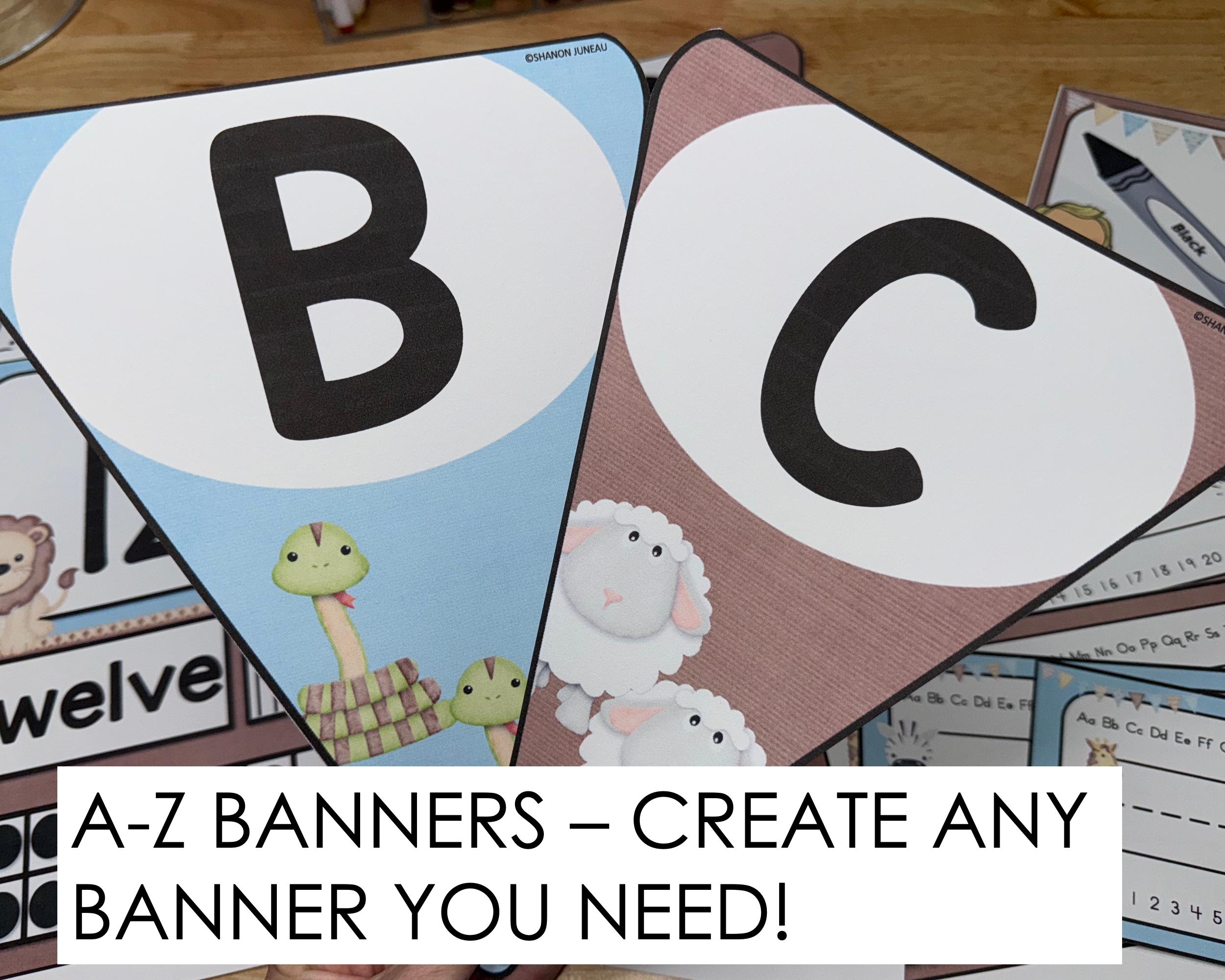 Noah's Ark Classroom Decor Bundle: Christian Alphabet, Numbers, Shapes ...