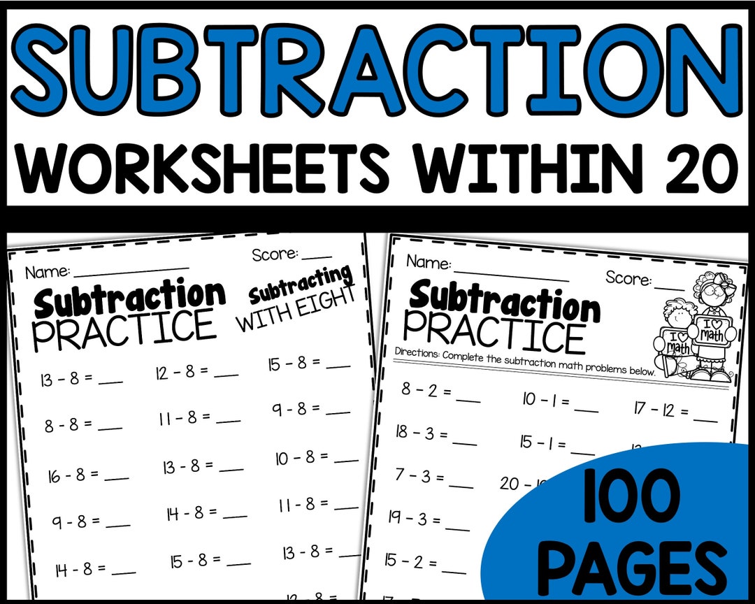 Subtraction 1st Grade Math Worksheets, Printable Activity Book ...