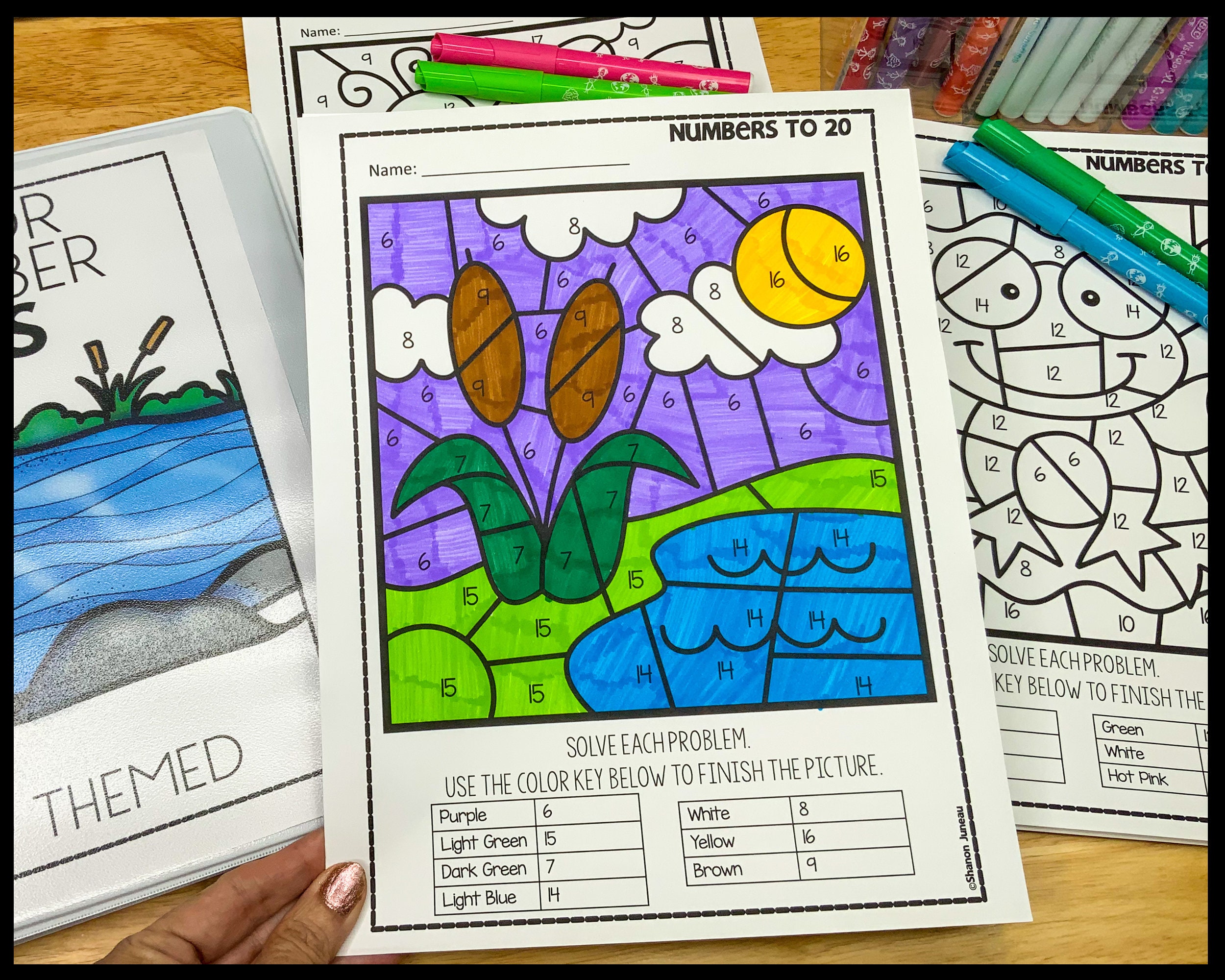 Number Recognition to 20 Color by Number Math Worksheets, Kindergarten ...