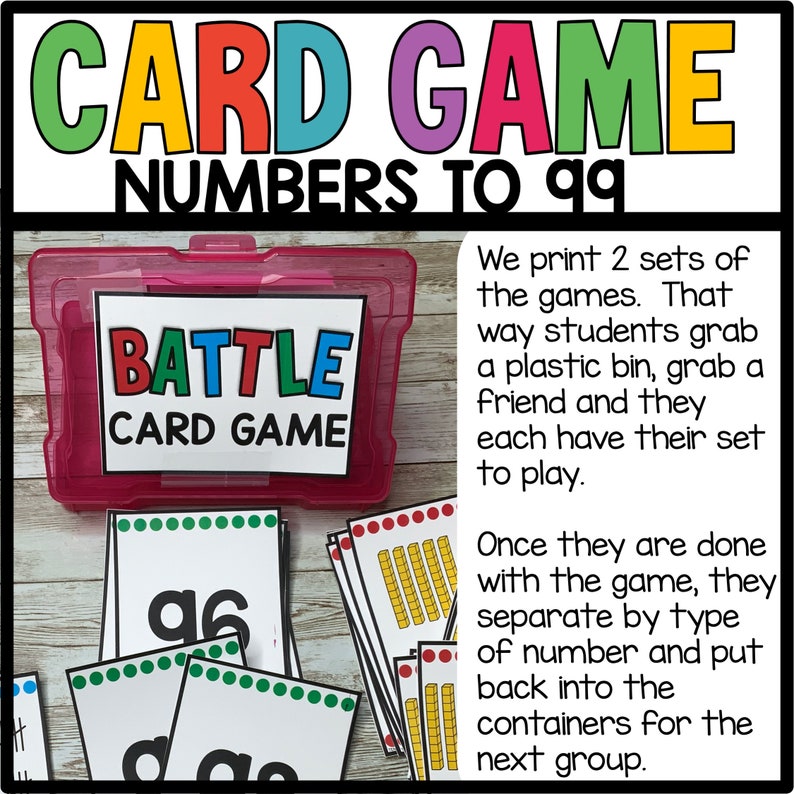 Math Battle Card Game: Tally Marks & Place Value (digital Download) - Etsy