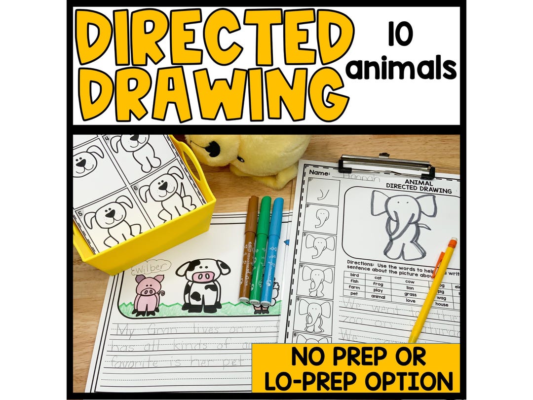 Animal Directed Drawings for Kids, Art Activities for Elementary ...