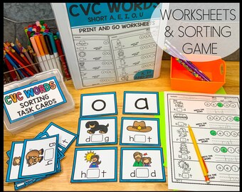 Phonics Worksheets Cvce Long Vowels-read Write & - Etsy