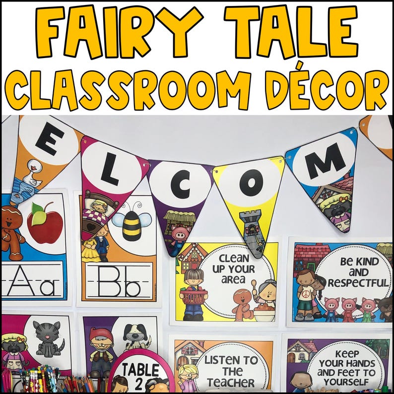 Fairy Tale Classroom Decor Bundle: Alphabet, Numbers, Banners (digital ...