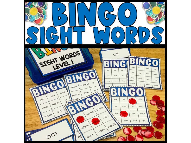 Sight Word Bingo Game Cards, 1st Grade Sight Words - Etsy