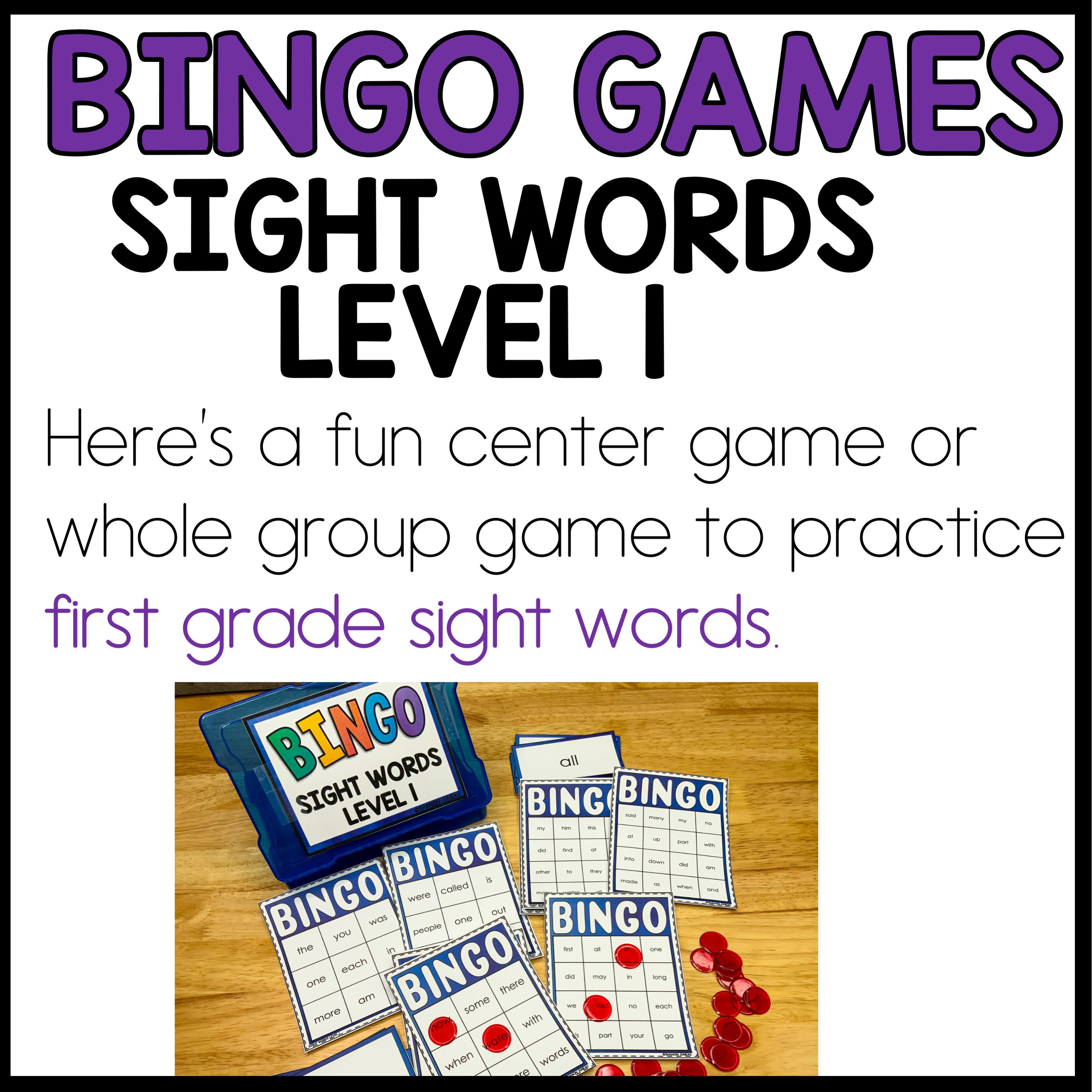 Sight Word Bingo Game Cards, 1st Grade Sight Words - Etsy