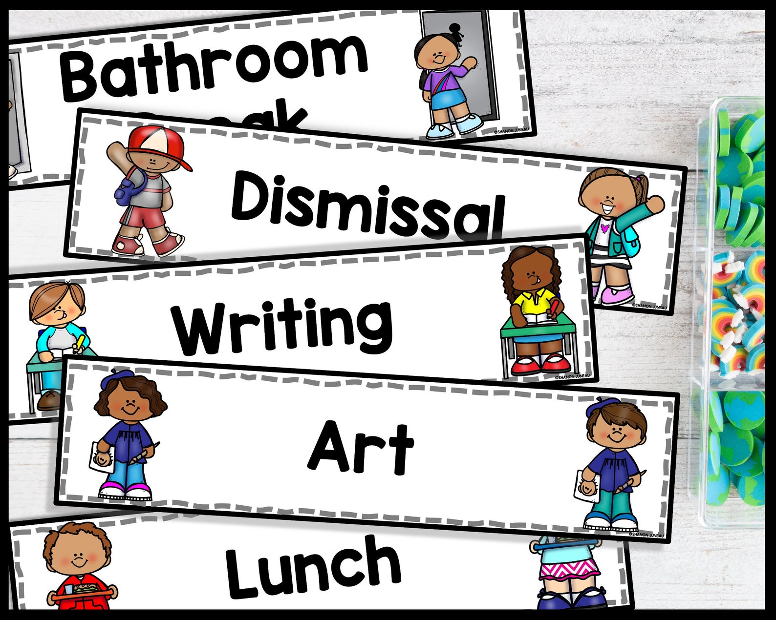Editable Classroom Daily Schedule Cards: Visual Learning (digital File ...