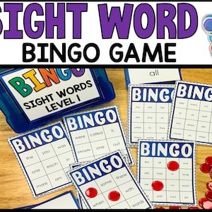 Sight Word Bingo Game Cards, 1st Grade Sight Words - Etsy