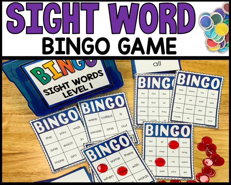 Sight Word Bingo Game Cards, 1st Grade Sight Words - Etsy