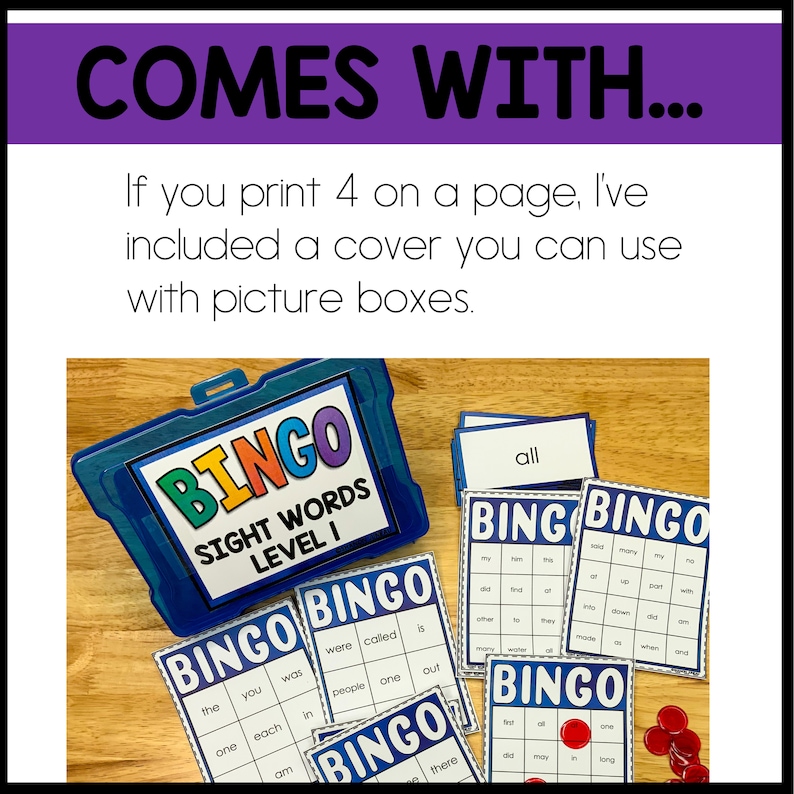 Sight Word Bingo Game Cards, 1st Grade Sight Words - Etsy