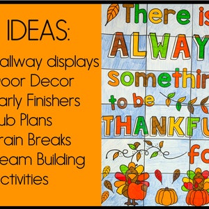 Thanksgiving Collaborative Poster for Elementary Students, Door Poster ...