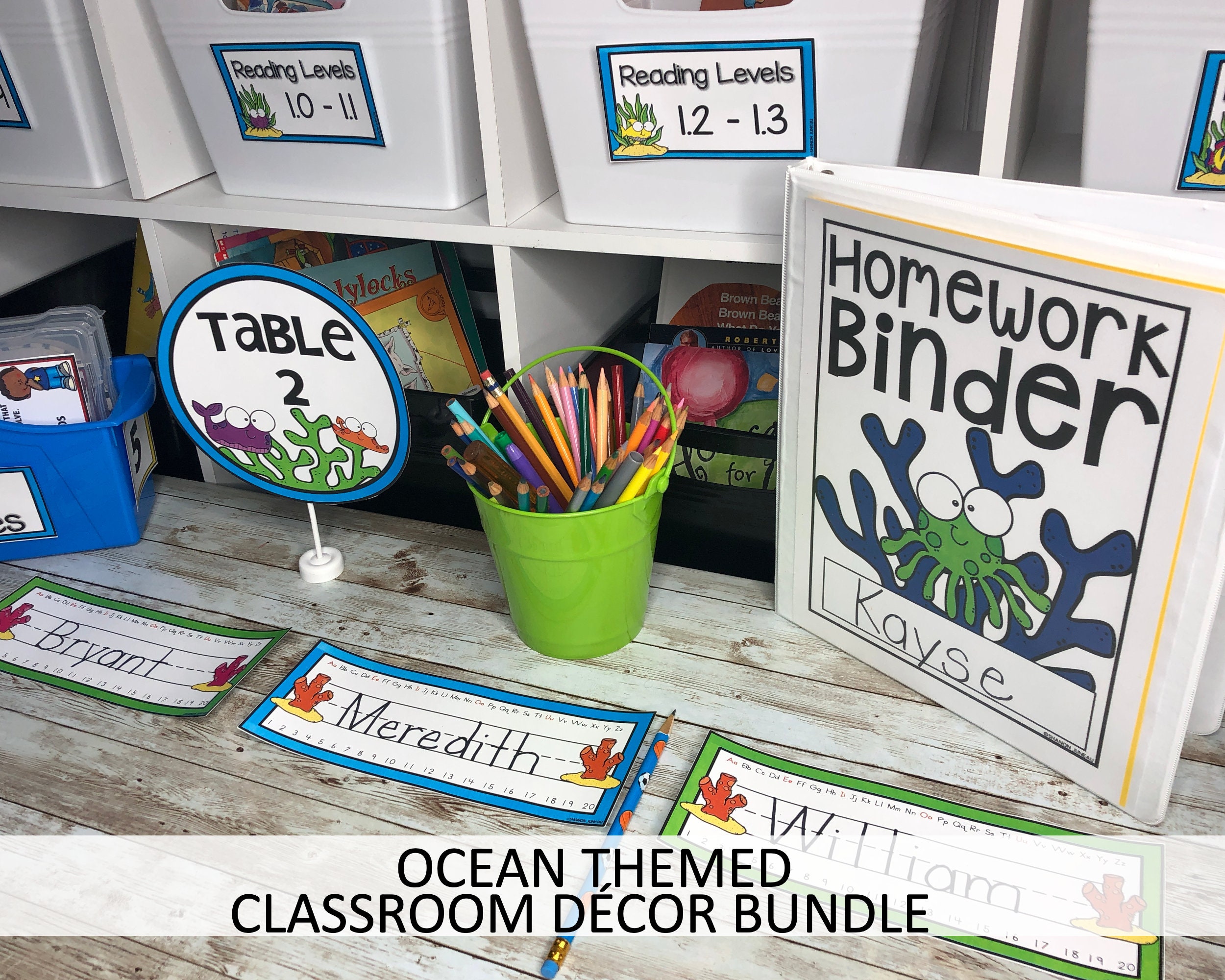 Ocean Theme Classroom Decor Bundle: Posters, Labels, Banners (digital ...