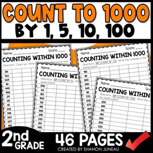 Skip Counting to 1000 Worksheets, Printable Activity Book, Homeschool ...