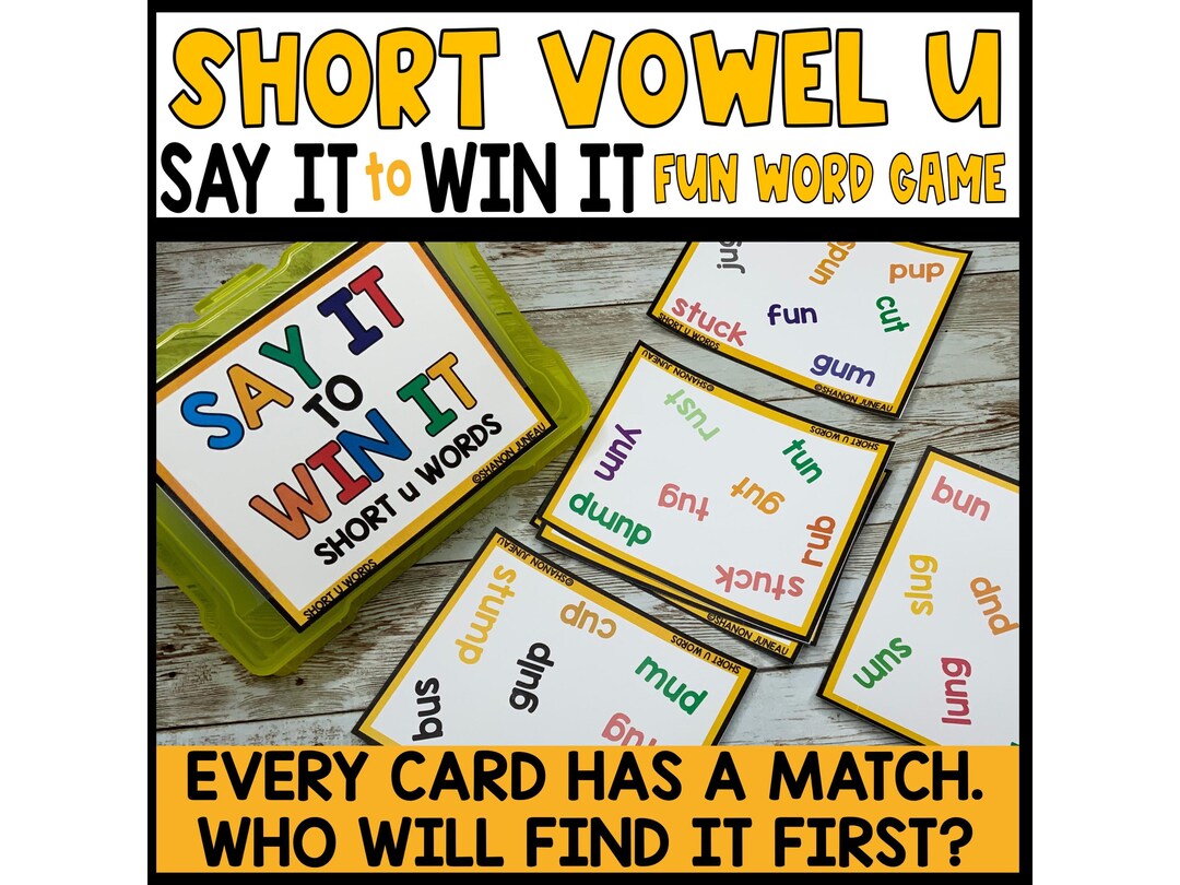 Short Vowel U Word Game: CVC Matching Cards (printable) - Etsy