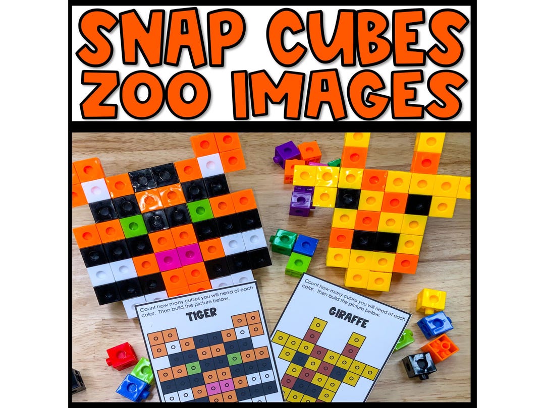Zoo Animals Snap Cubes Task Cards Fine Motor Skills Kindergarten - 1st ...