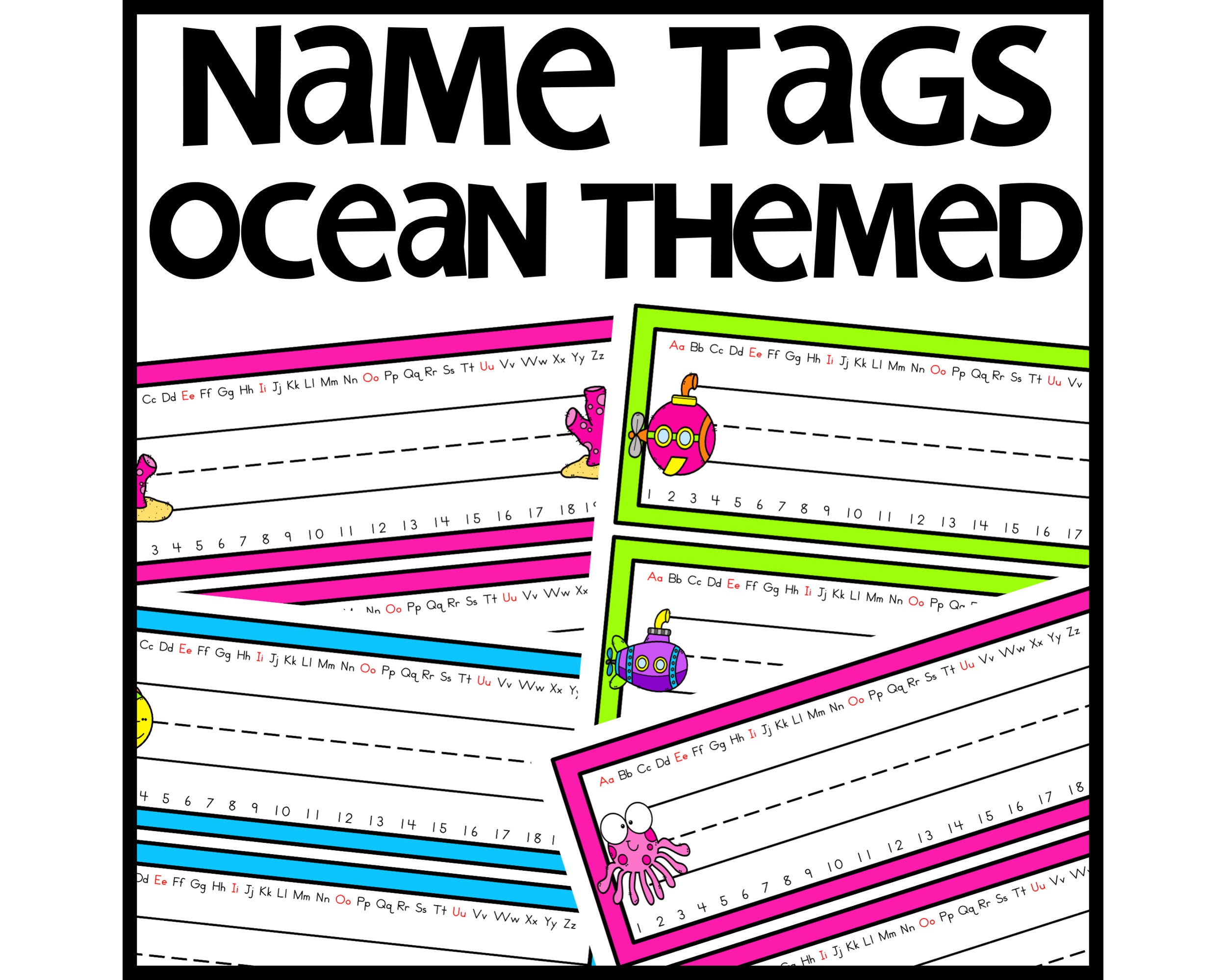 Ocean Theme Classroom Decor Bundle: Posters, Labels, Banners (digital ...
