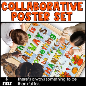 Thanksgiving Collaborative Poster for Elementary Students, Door Poster ...