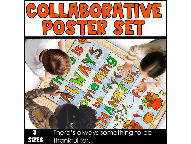 Thanksgiving Collaborative Poster for Elementary Students, Door Poster ...