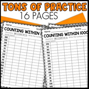 Skip Counting to 1000 Worksheets, Printable Activity Book, Homeschool ...