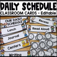 Editable Visual Schedule Cards | Colorful Classroom Timetable Display ...