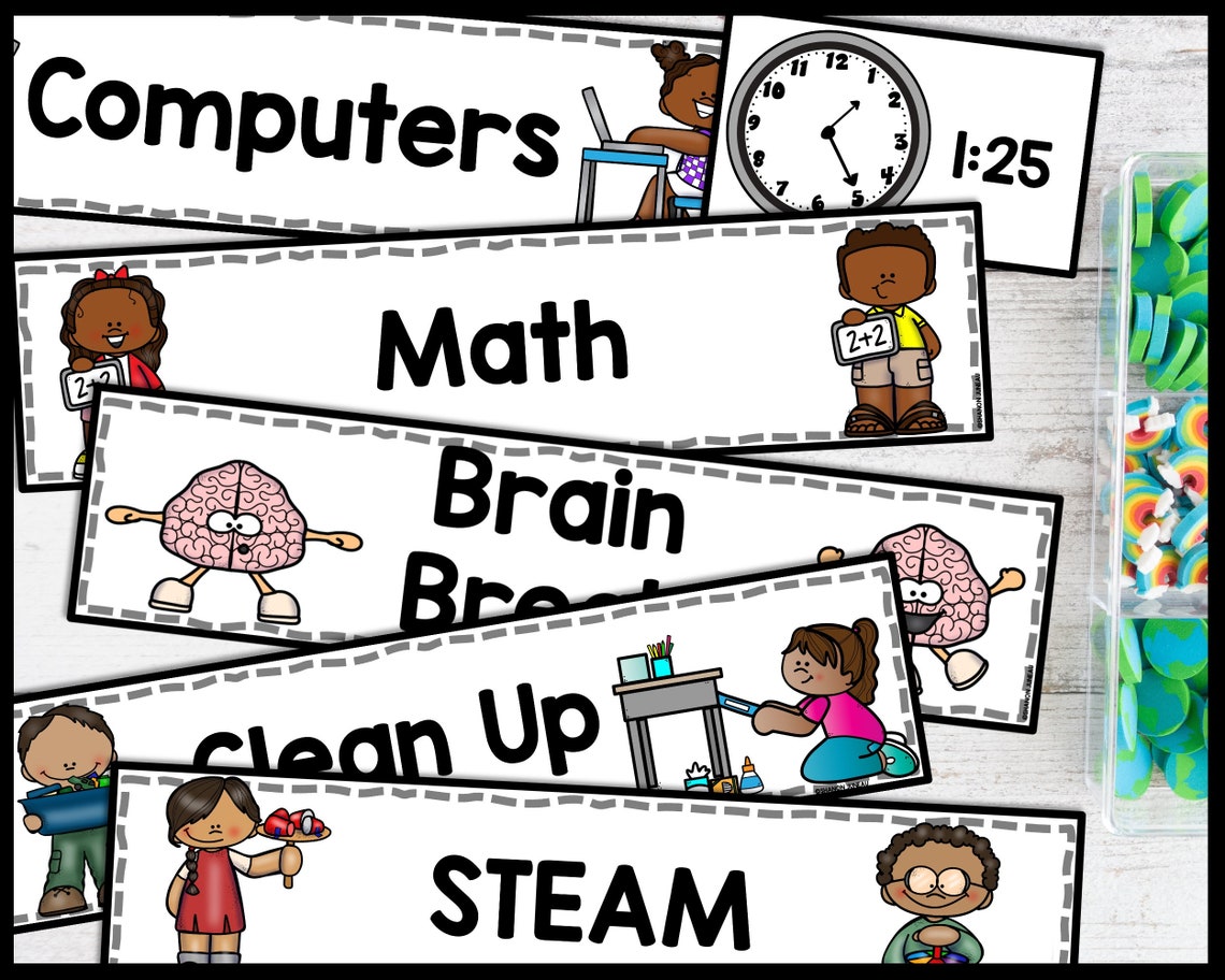 EDITABLE Classroom Daily Schedule Cards Back to School Decor - Etsy