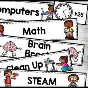 Editable Classroom Daily Schedule Cards: Visual Learning (digital File ...
