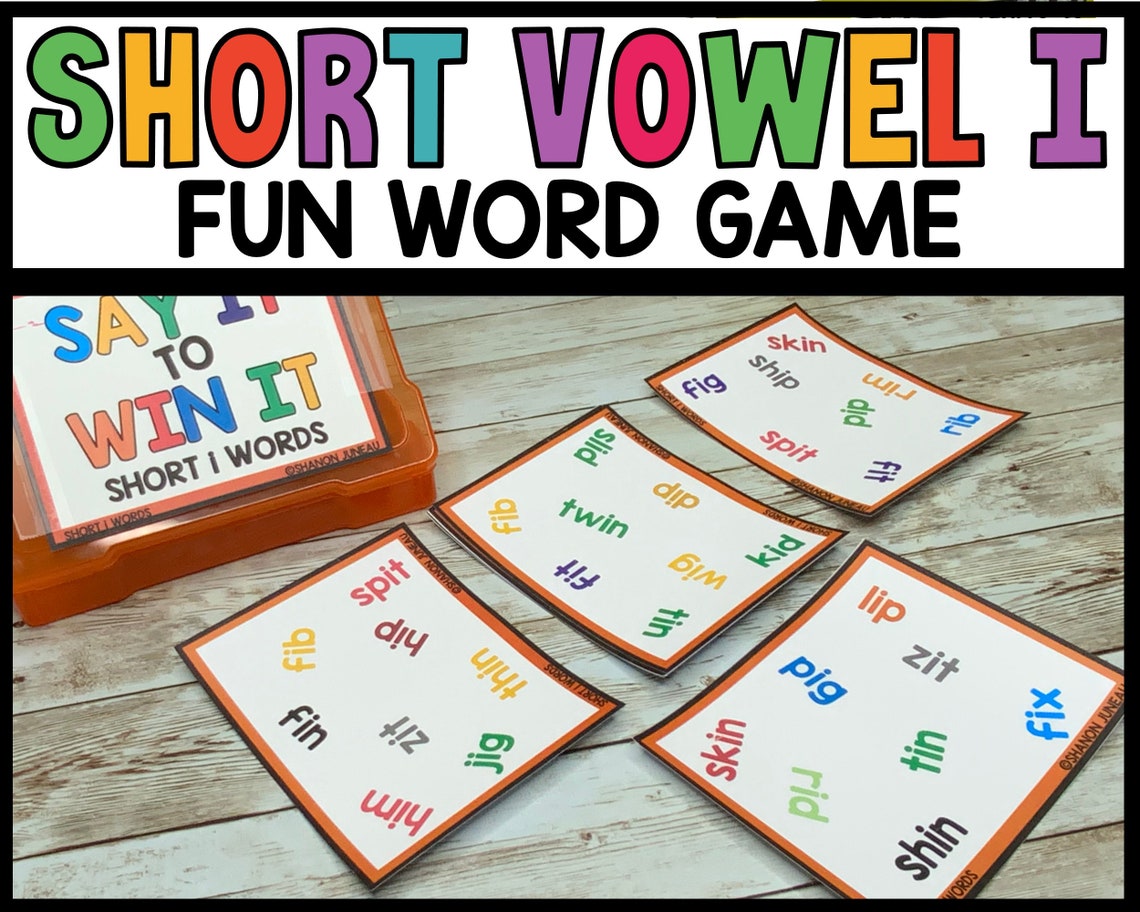 Short Vowel I Word Game Say It to Win It Games Matching CVC - Etsy