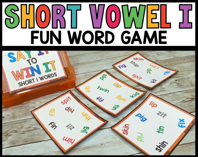 Short Vowel I Word Game, Say It to Win It Games, Matching CVC Words ...
