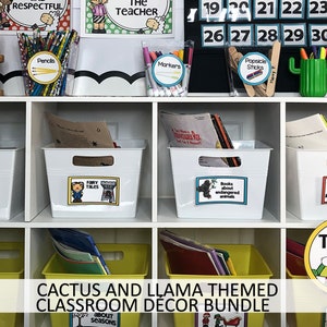 Cactus and Llama THEMED Classroom Decor, Elementary Themed Alphabet ...