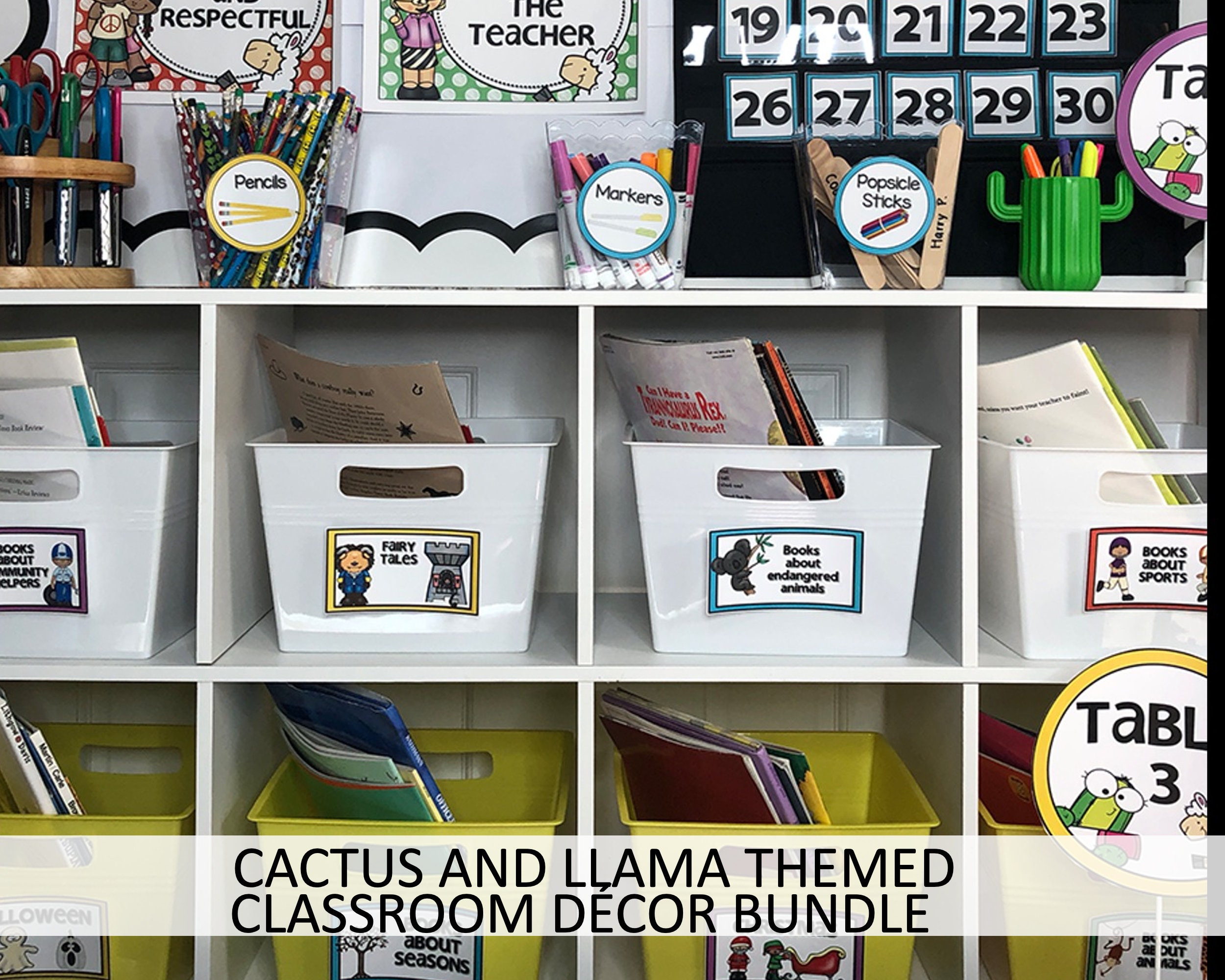 Cactus and Llama THEMED Classroom Decor, Elementary Themed Alphabet ...
